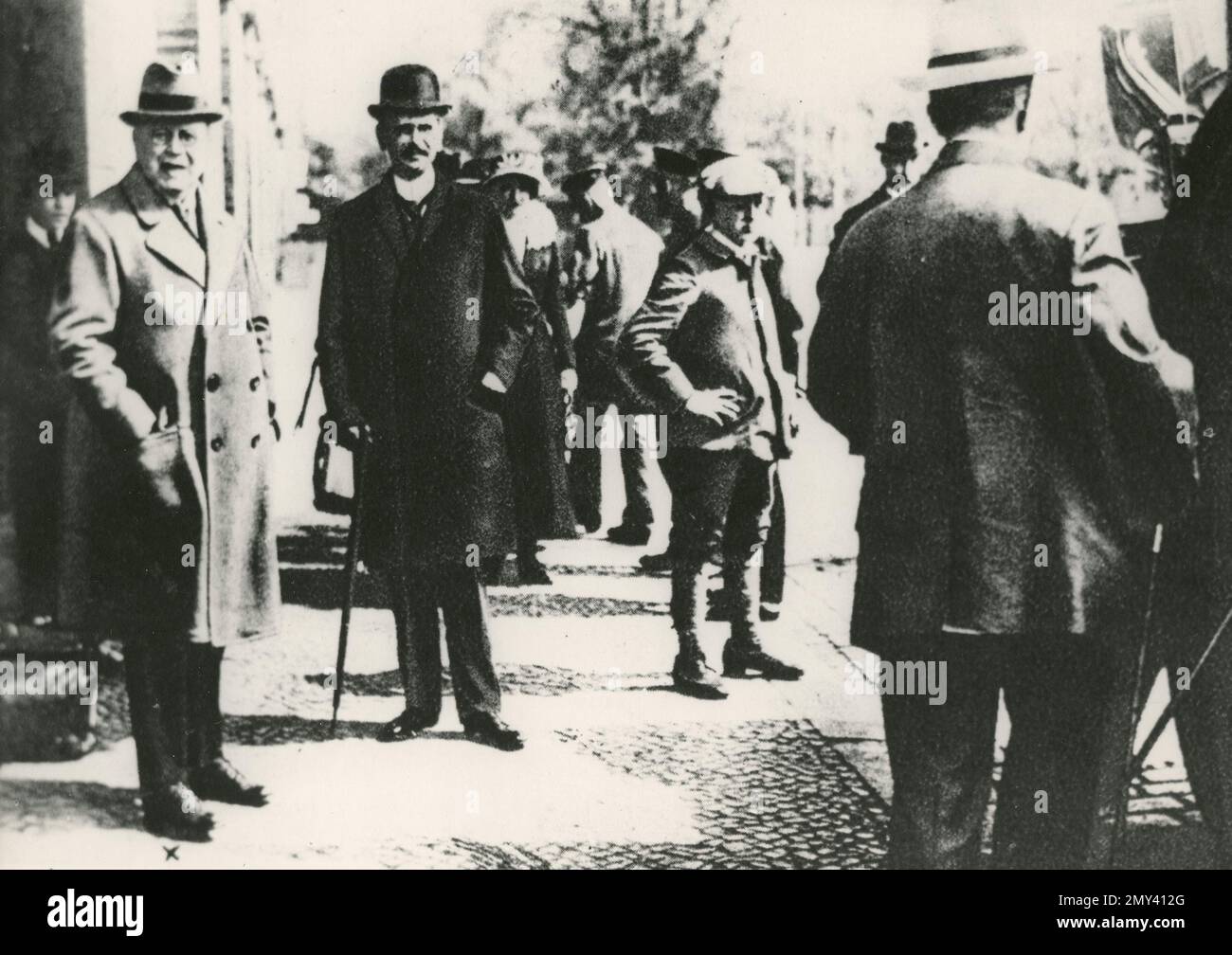 German writer and politician Matthias Erzberger (left), minister of ...