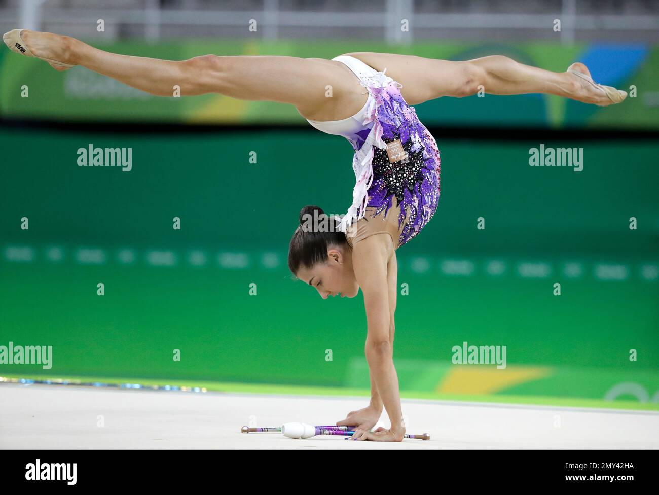 Australia's Danielle Prince practices her routine for the rhythmic ...
