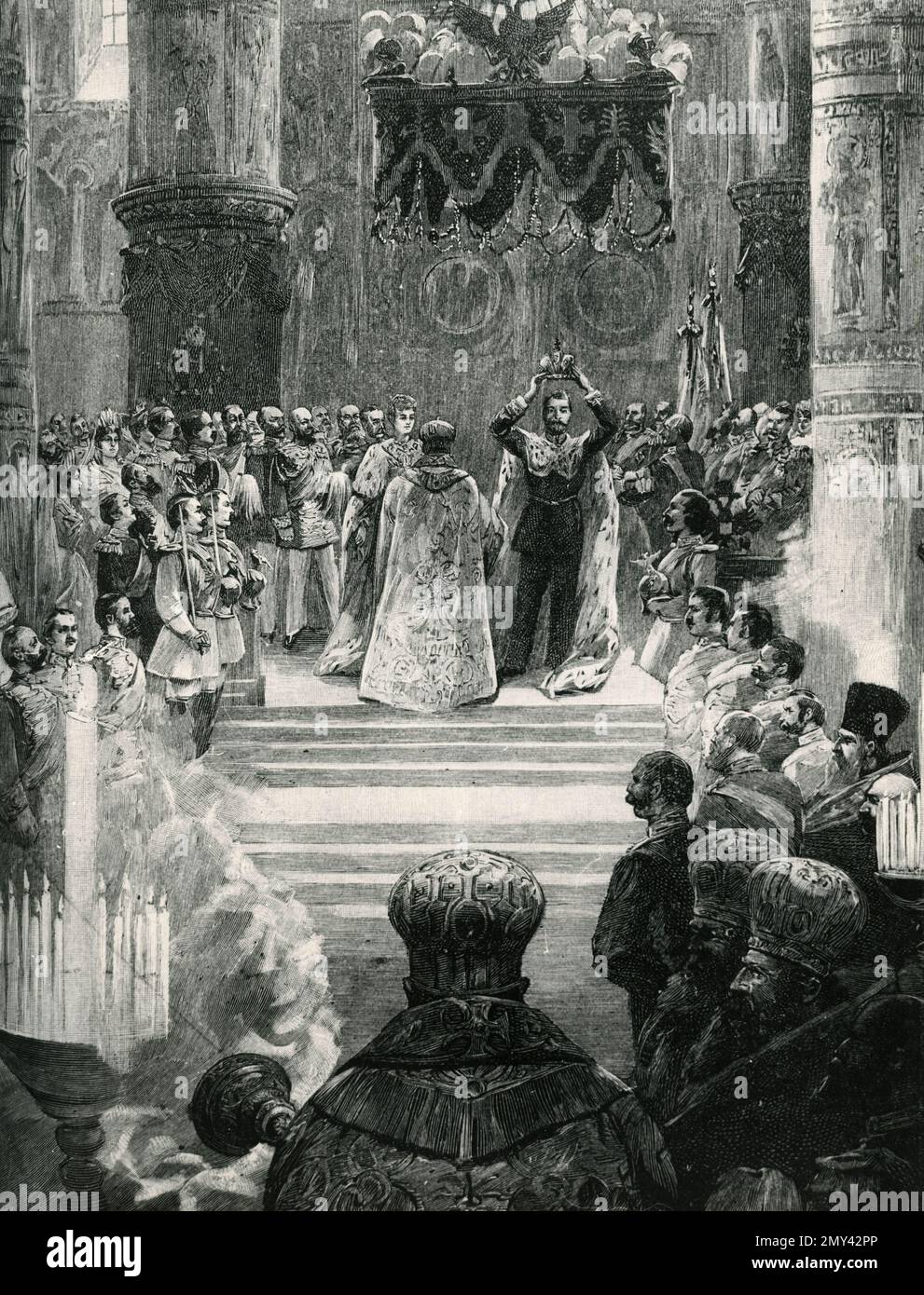 Coronation ceremony of Russian Emperor Nicholas II, illustration ...