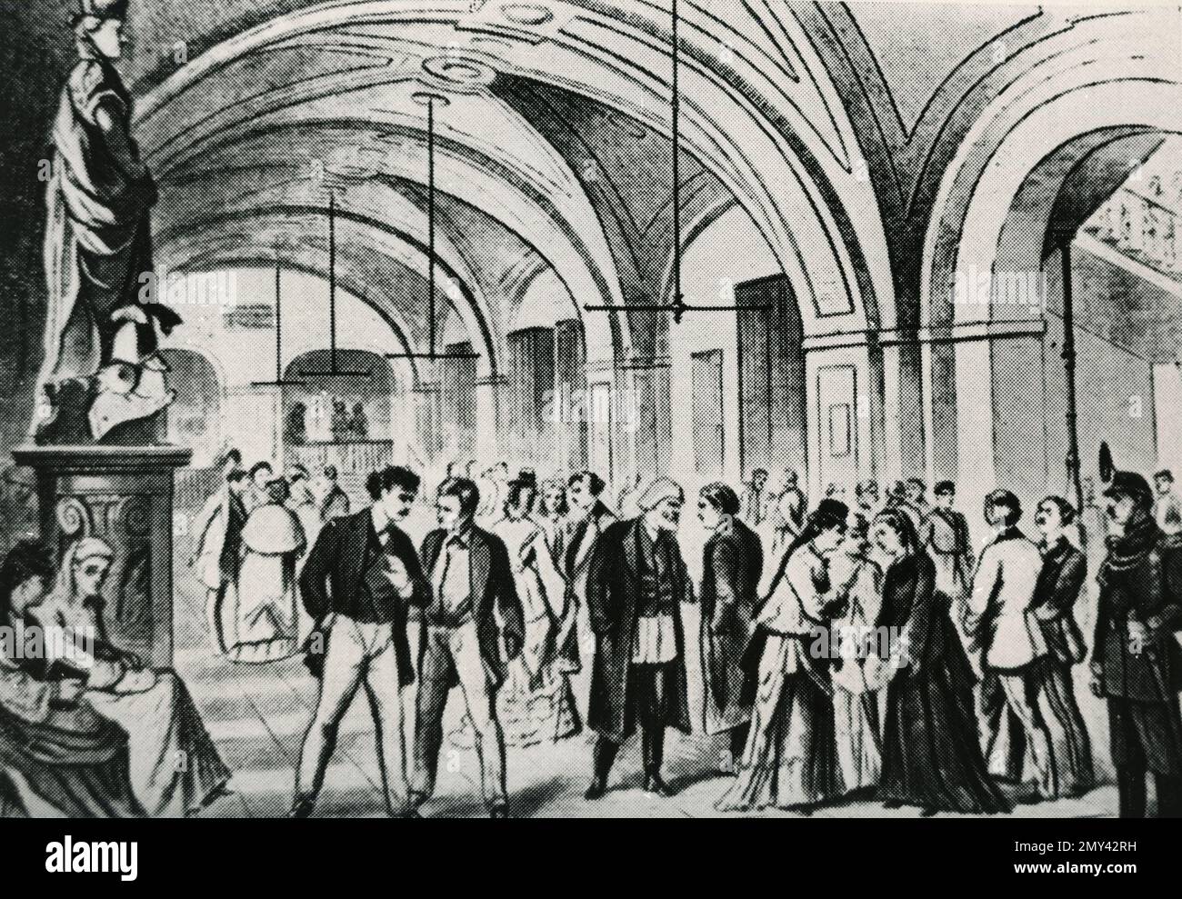 In the corridor of the courthouse during the trial of the followers of ...