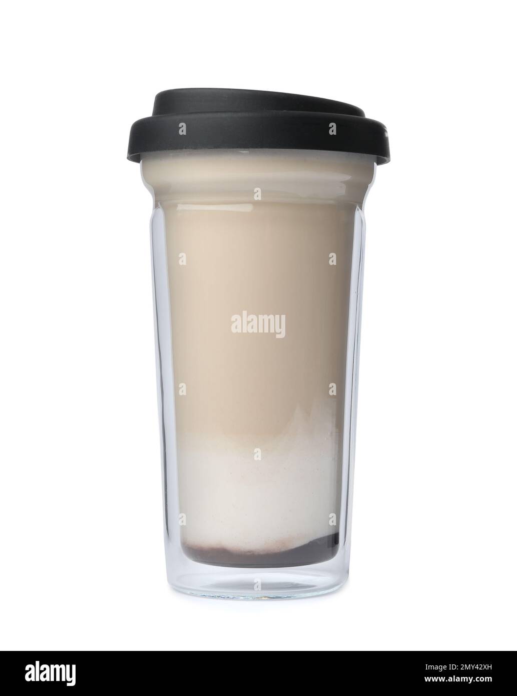 Hot coffee in reusable glass cup isolated on white Stock Photo - Alamy