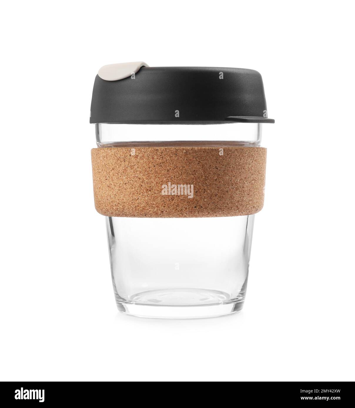 Reusable glass coffee cup isolated on white Stock Photo - Alamy