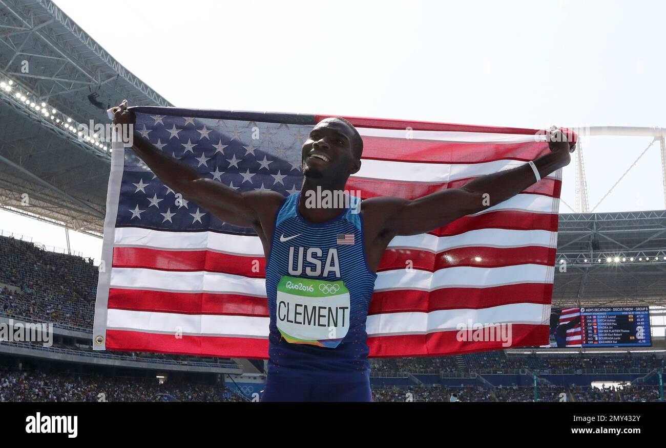 United States' Kerron Clement celebrates winning the men's 400-meter ...