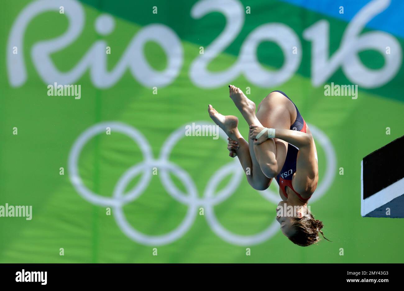 United States' Jessica Parratto competes during the women's 10-meter ...