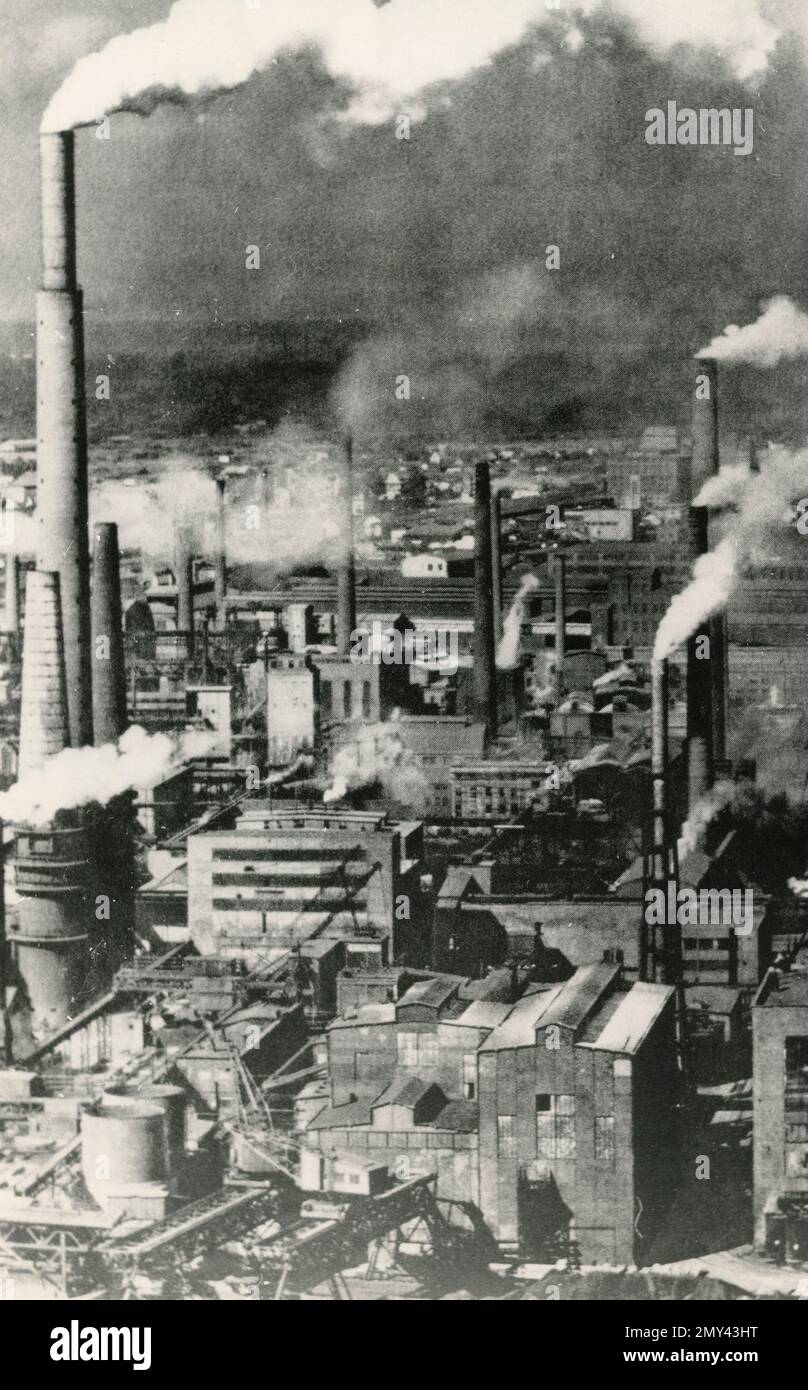 German steel factory at Duisburg, 1930s Stock Photo - Alamy