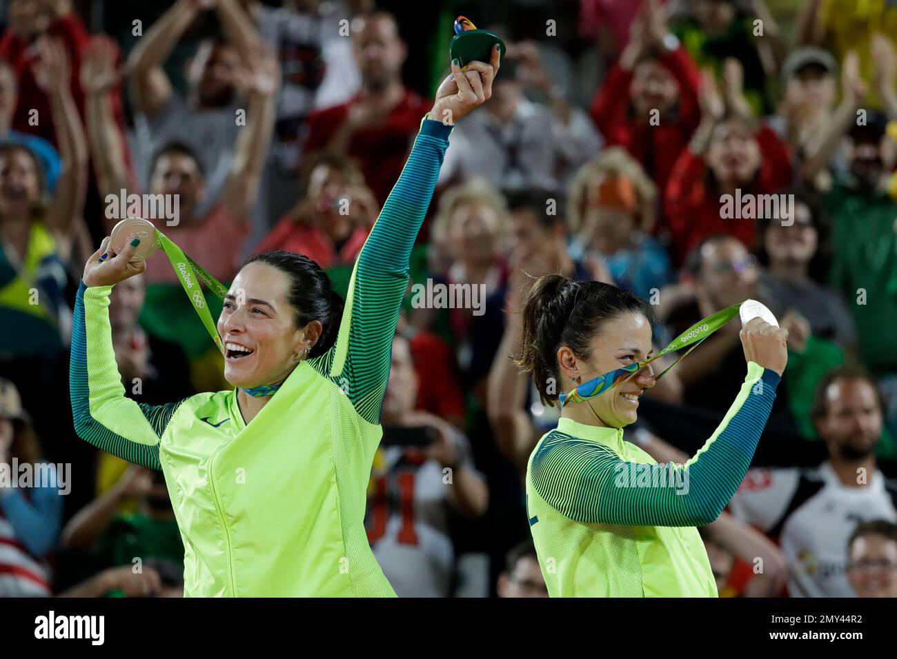 Brazil's Agatha Bednarczuk, left, and teammate Barbara Seixas de ...