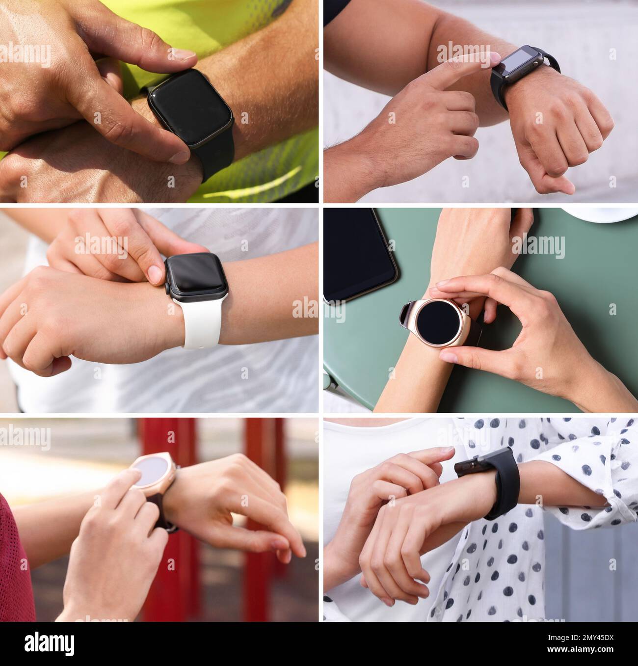 Group people using smartwatch hi-res stock photography and images - Alamy