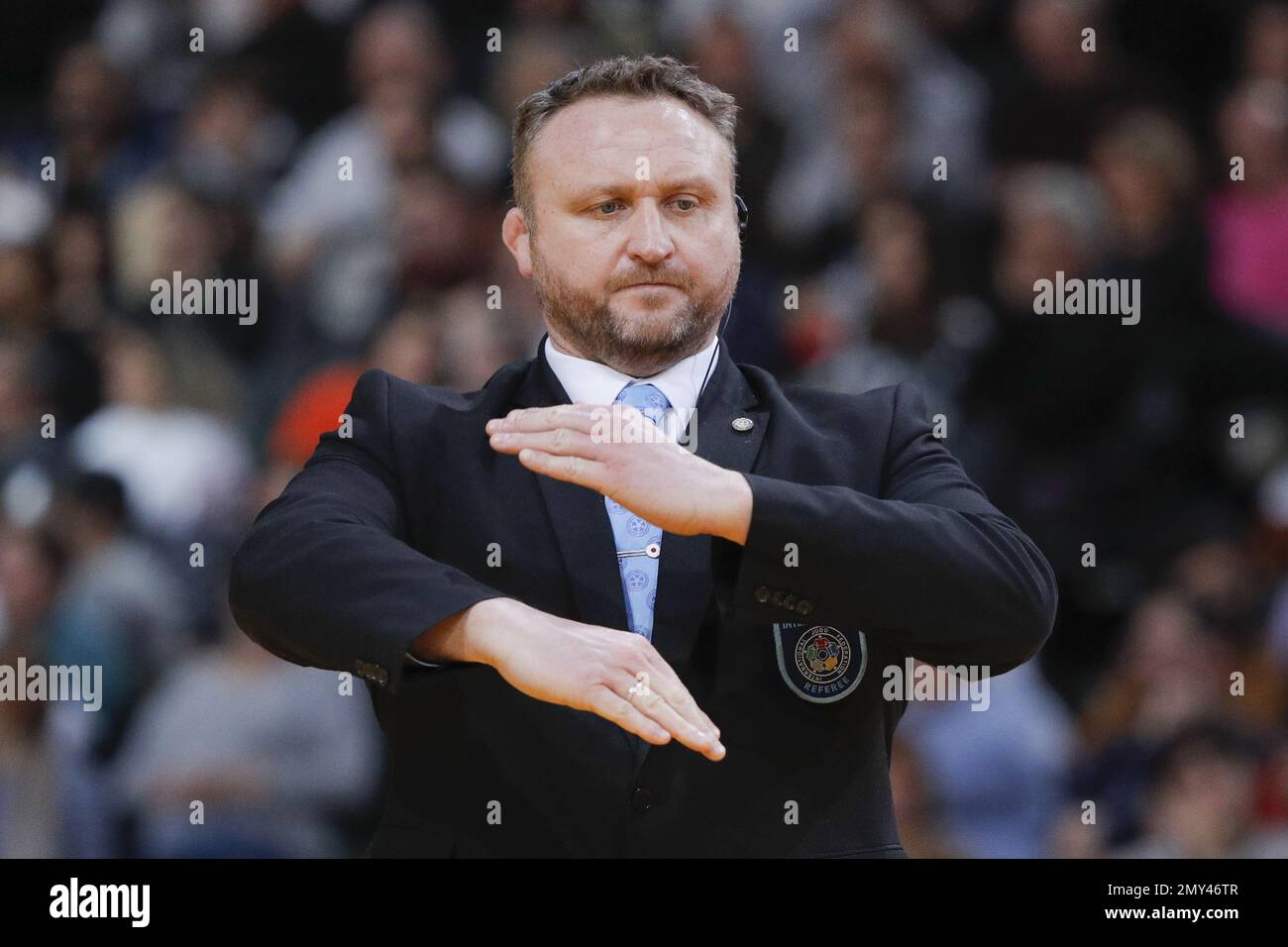 Matthieu Bataille (FRA) as referee during the International Judo Paris ...