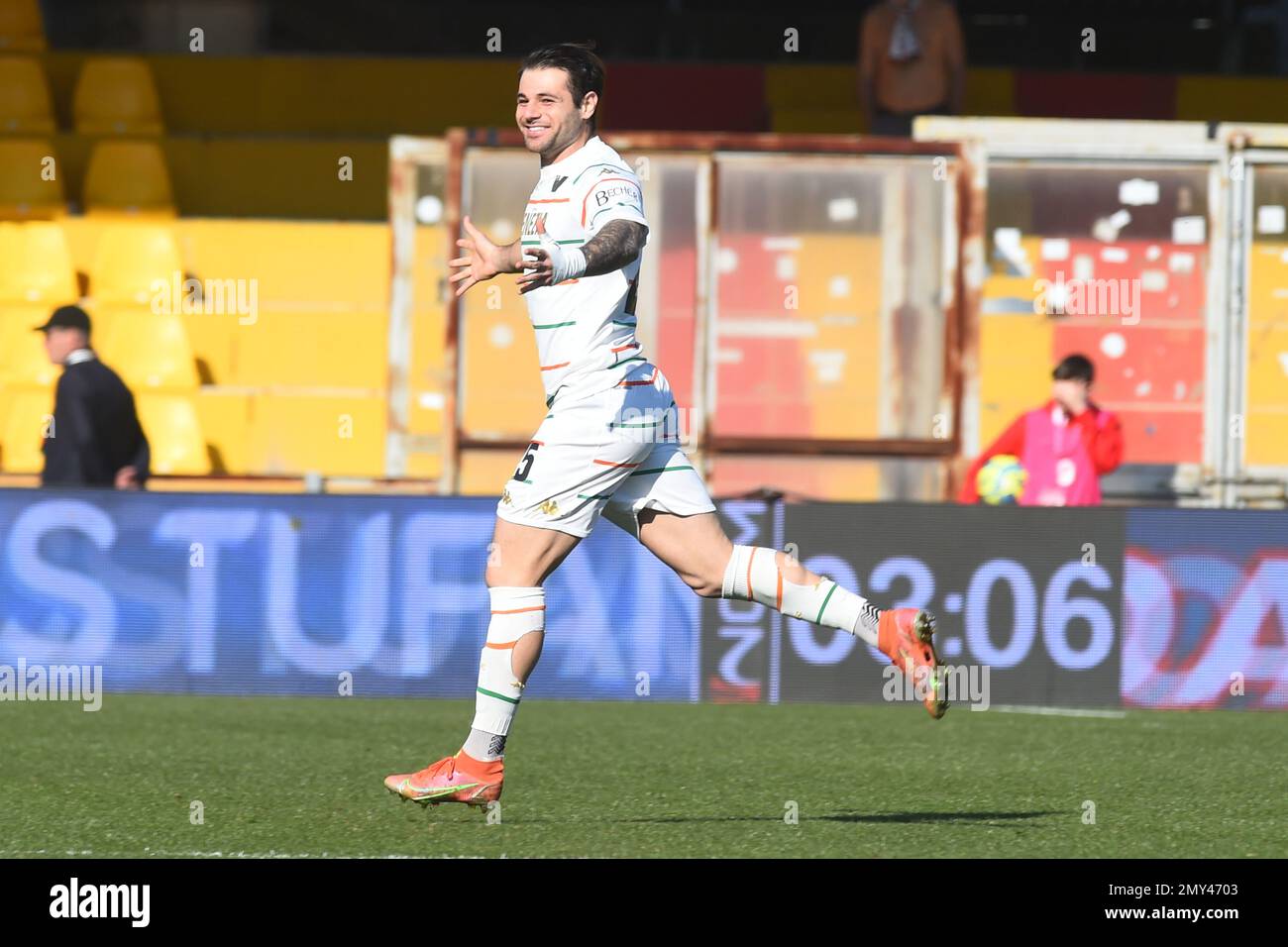 Nicholas Pierini af Venezia FC celebrates after scoring goal during the ...