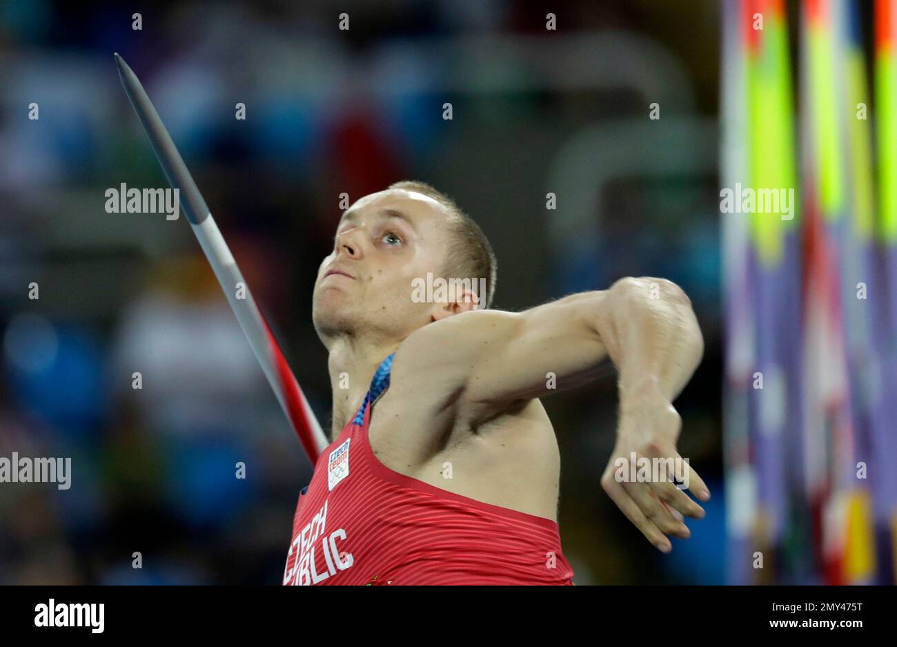 Czech Republic's Jakub Vadlejch competes in the men's javelin throw ...