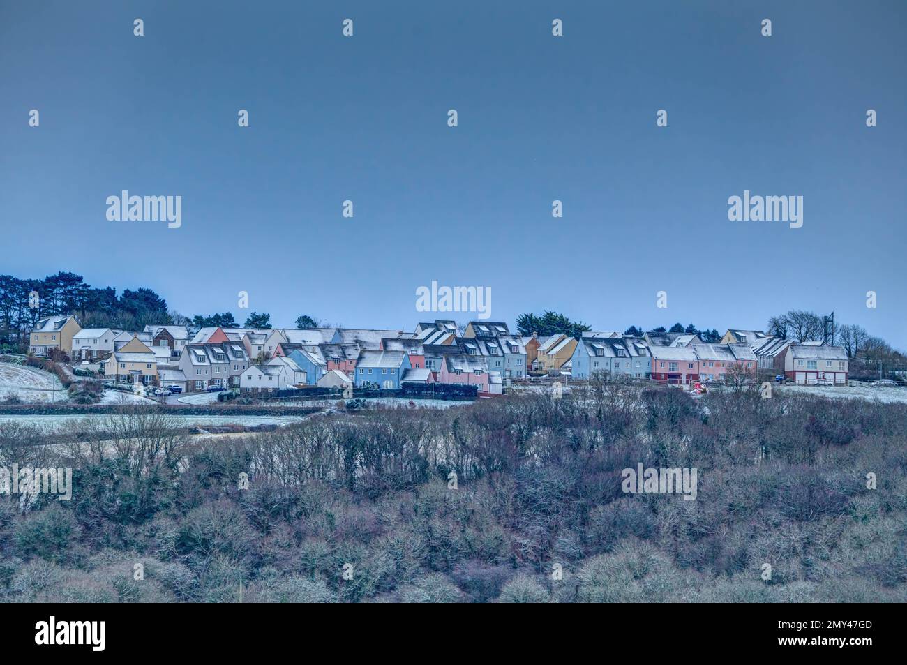 A new 'edge of town' housing development at St Martin, Looe, Cornwall ...