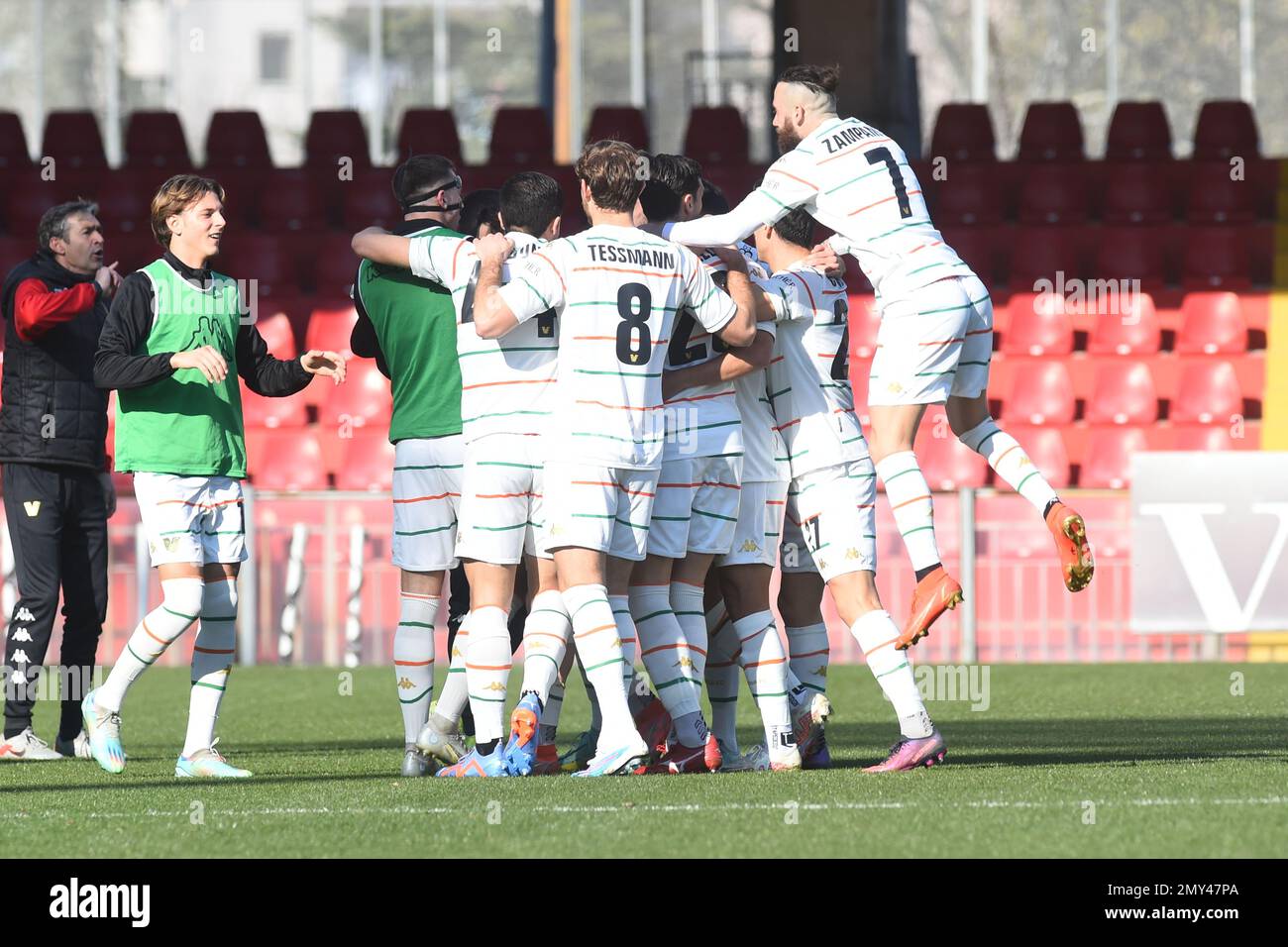Nicholas Pierini af Venezia FC celebrates after scoring goal during the ...