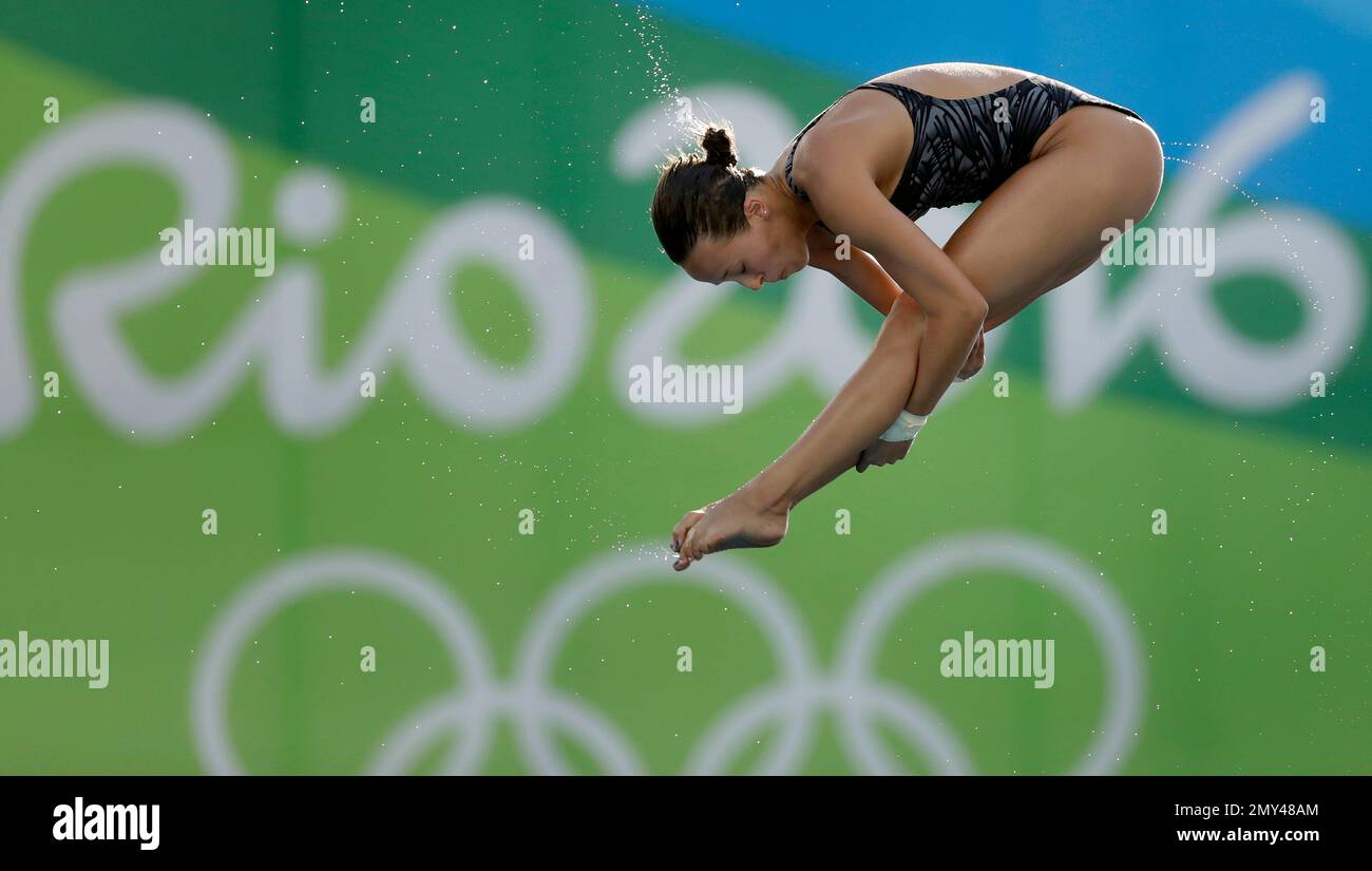 United States' Jessica Parratto competes during the women's 10-meter ...