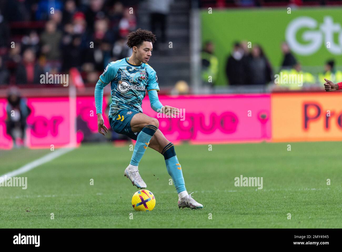 Samuel Edozie of Southampton in action during the Premier League match ...