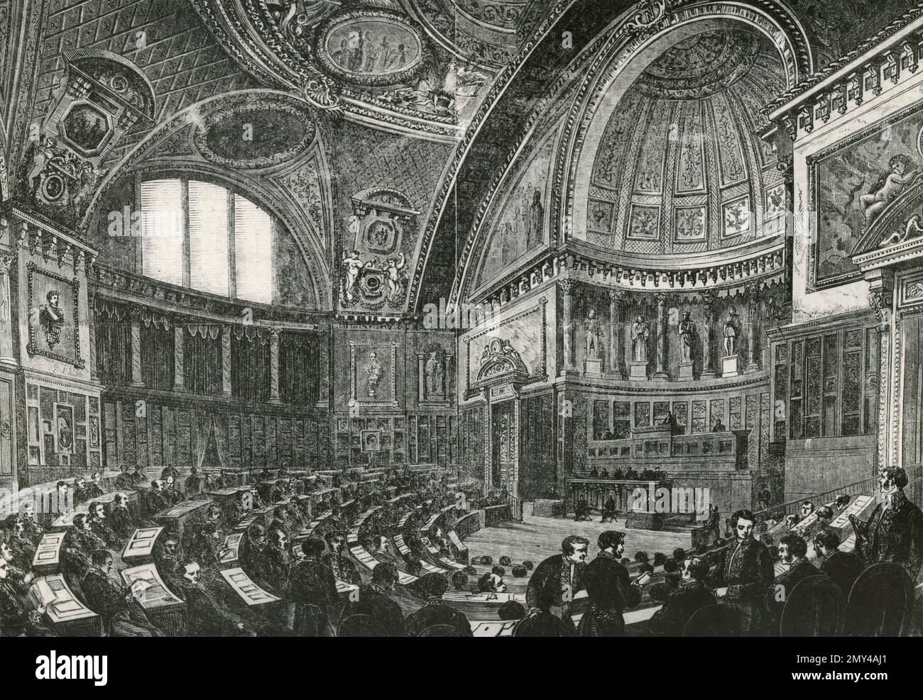 View of the French Senate, illustration, 1870 Stock Photo - Alamy