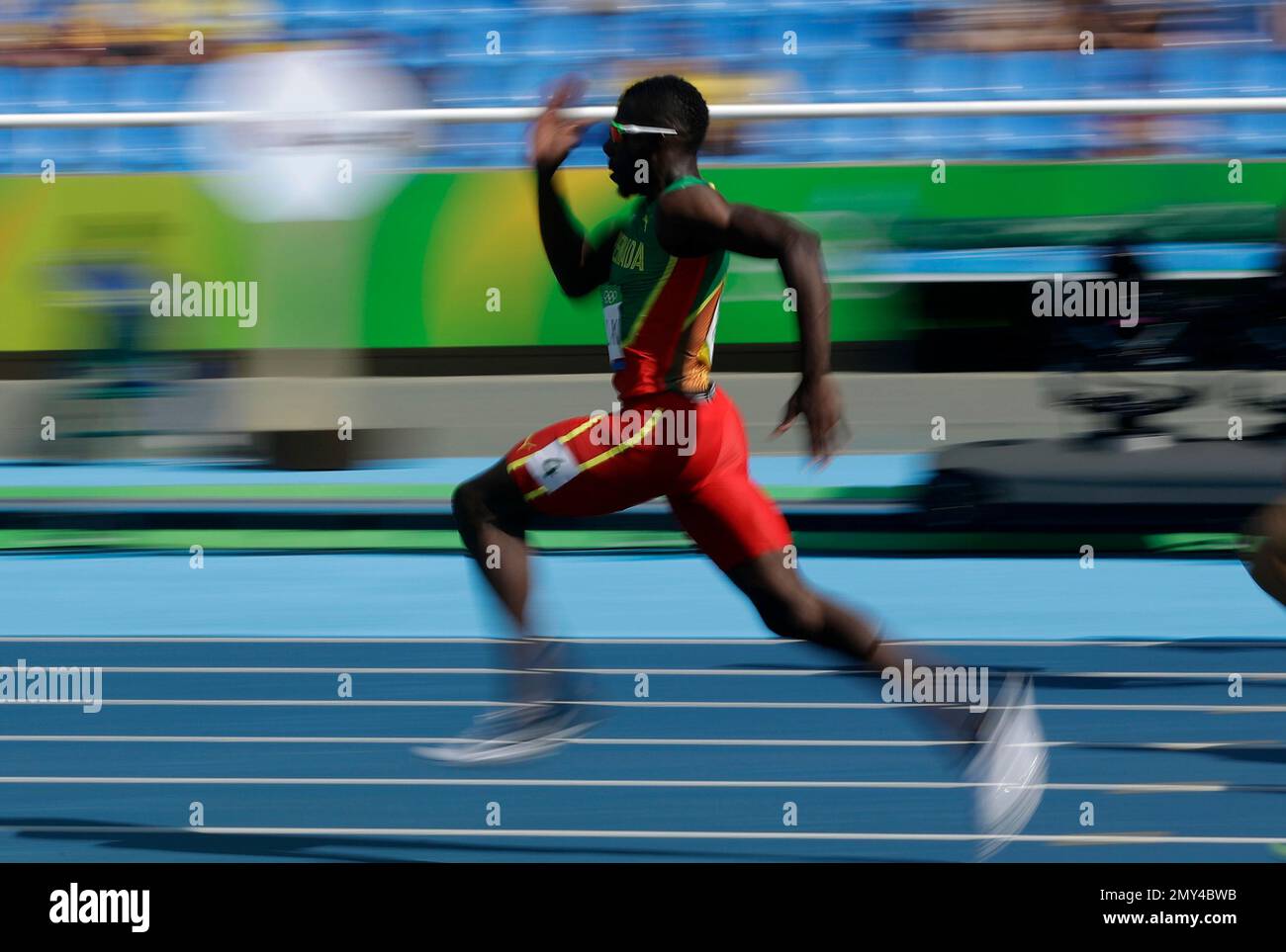 Grenada's Kurt Felix competes in the 100-meter of the decathlon during ...