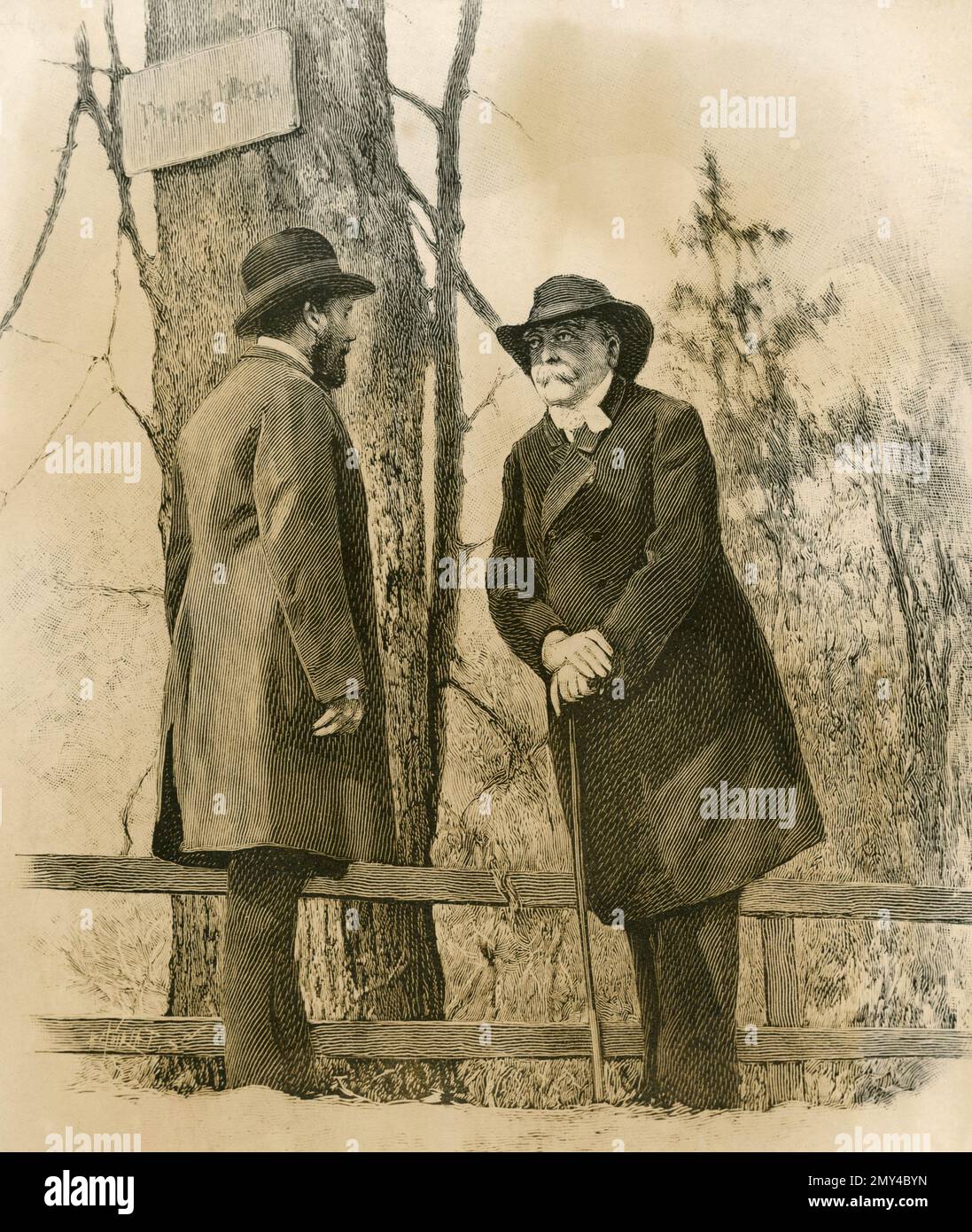 German statesman and diplomat Otto von Bismarck speaking with a friend ...