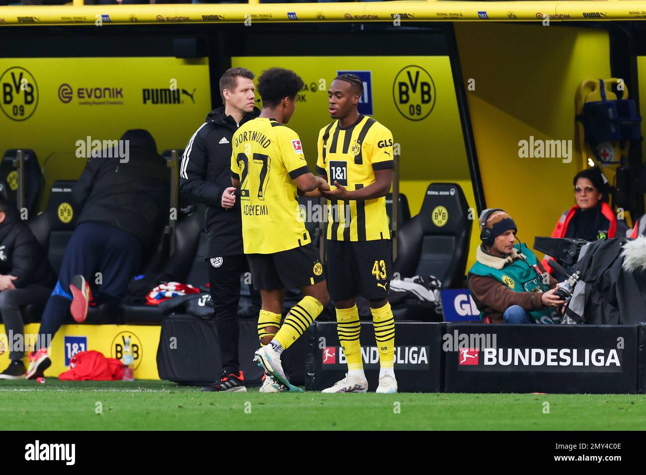DORTMUND, GERMANY - FEBRUARY 4: Karim Adeyemi of Borussia Dortmund ...