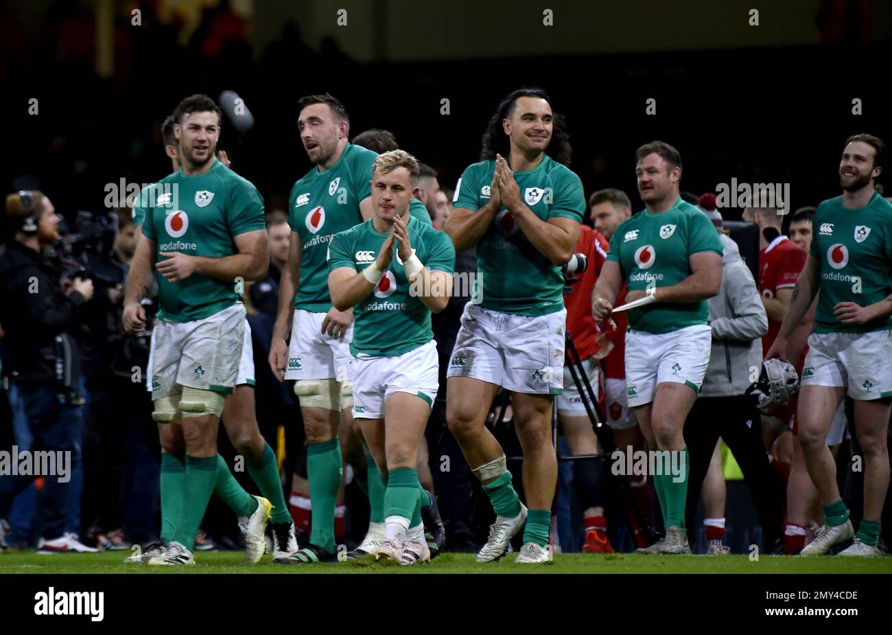 Ireland's players clap hands as they acknowledges fans at the end of ...