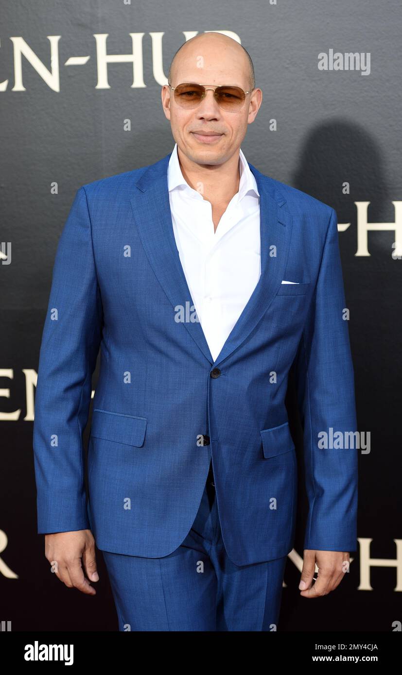 Jarreth Merz, a cast member in "Ben-Hur," poses at the premiere of the ...