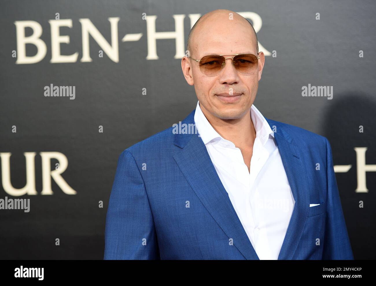 Jarreth Merz, a cast member in "Ben-Hur," poses at the premiere of the ...