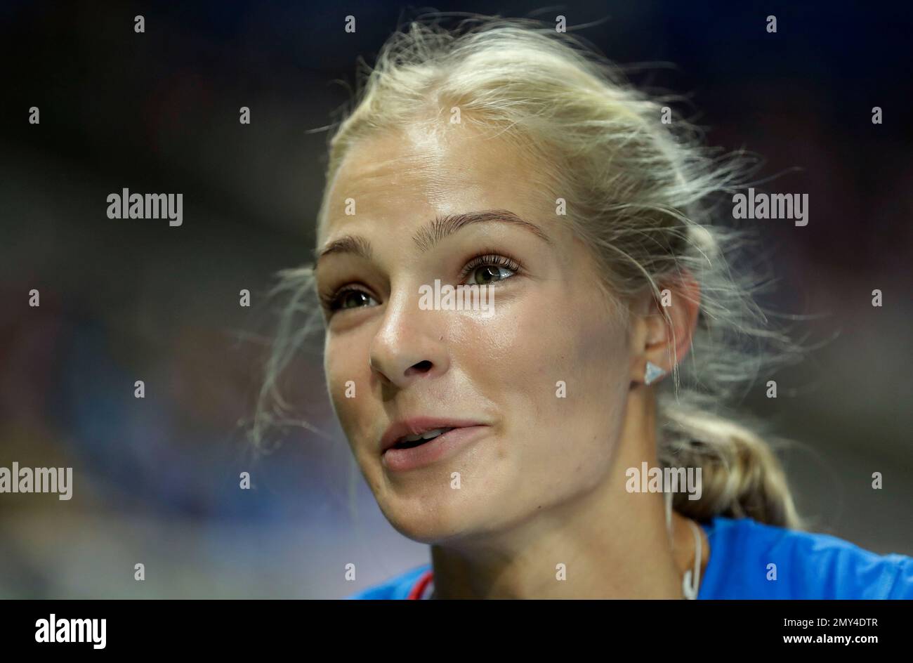 Russia's Darya Klishina competes in the women's long jump qualification ...