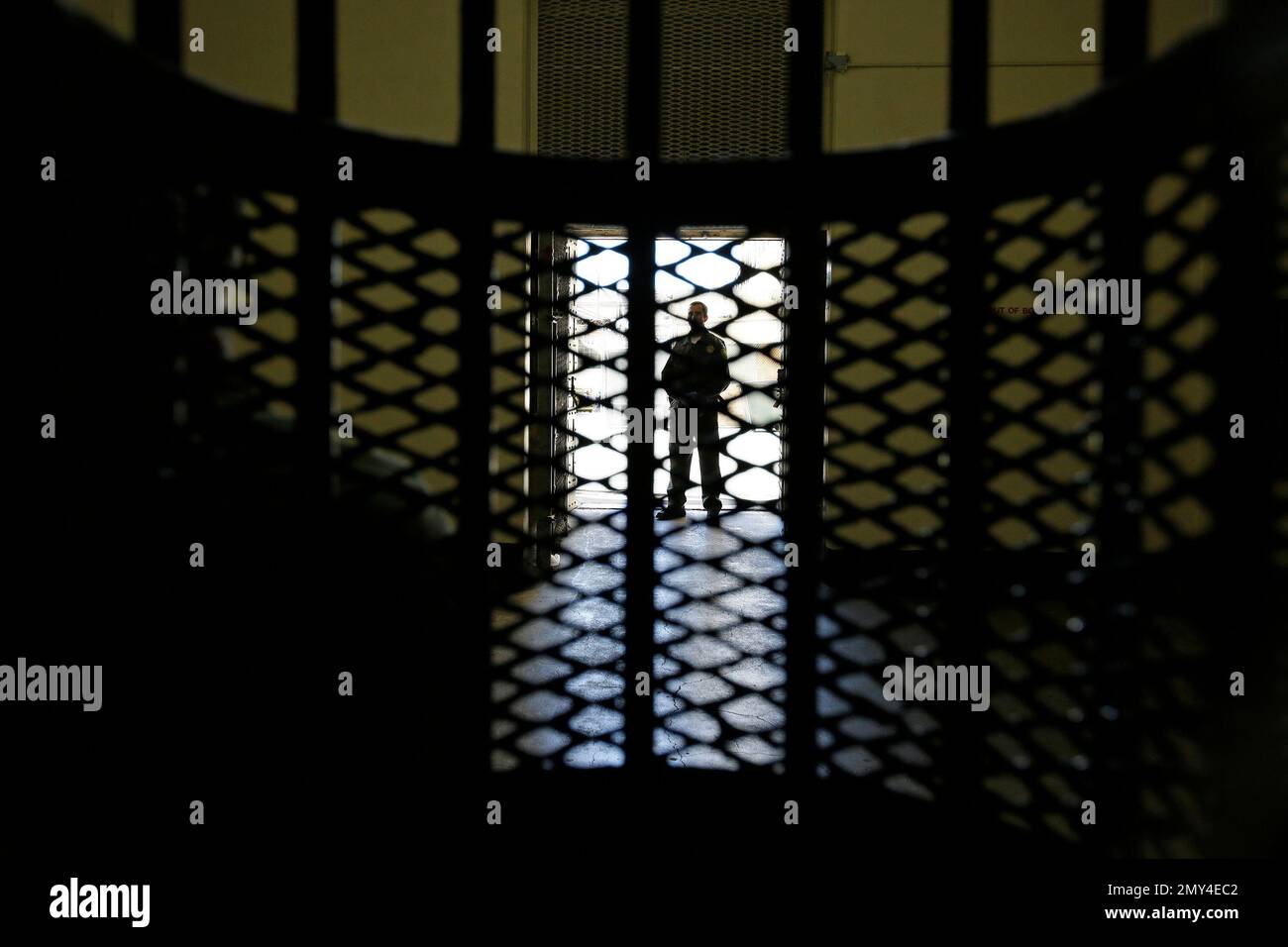 A guard stands watch outside the north segregation entrance to death ...