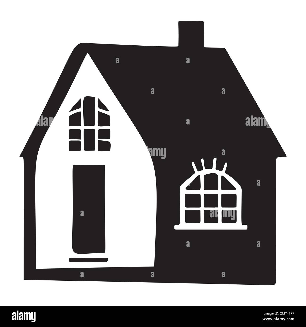 Cute rustic cottage motif in homestead vintage style. Vector ...