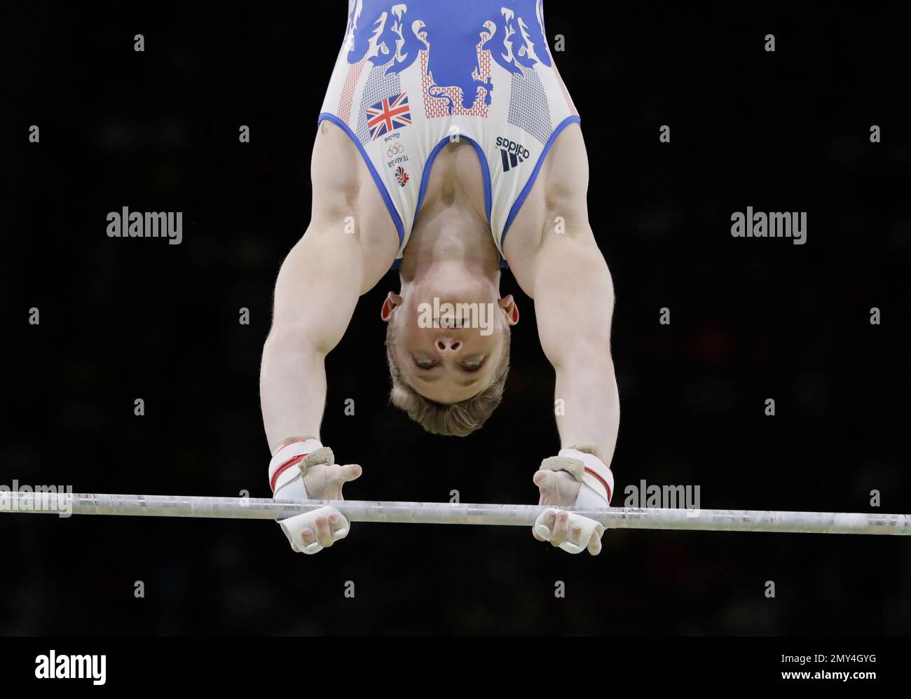 Britain's Nile Wilson performs on the horizontal bar during the ...