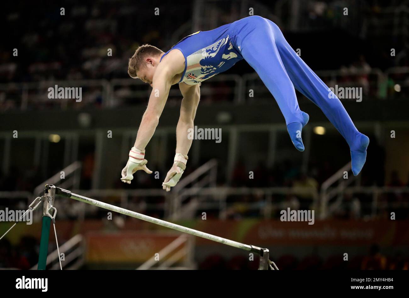 Britain's Nile Wilson performs on the horizontal bar during the ...