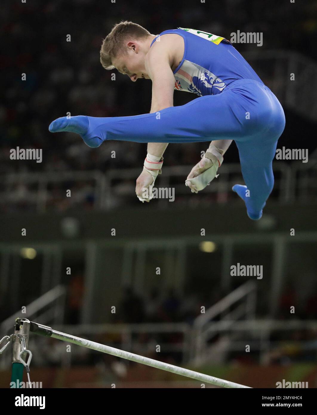 Britain's Nile Wilson performs on the horizontal bar during the ...