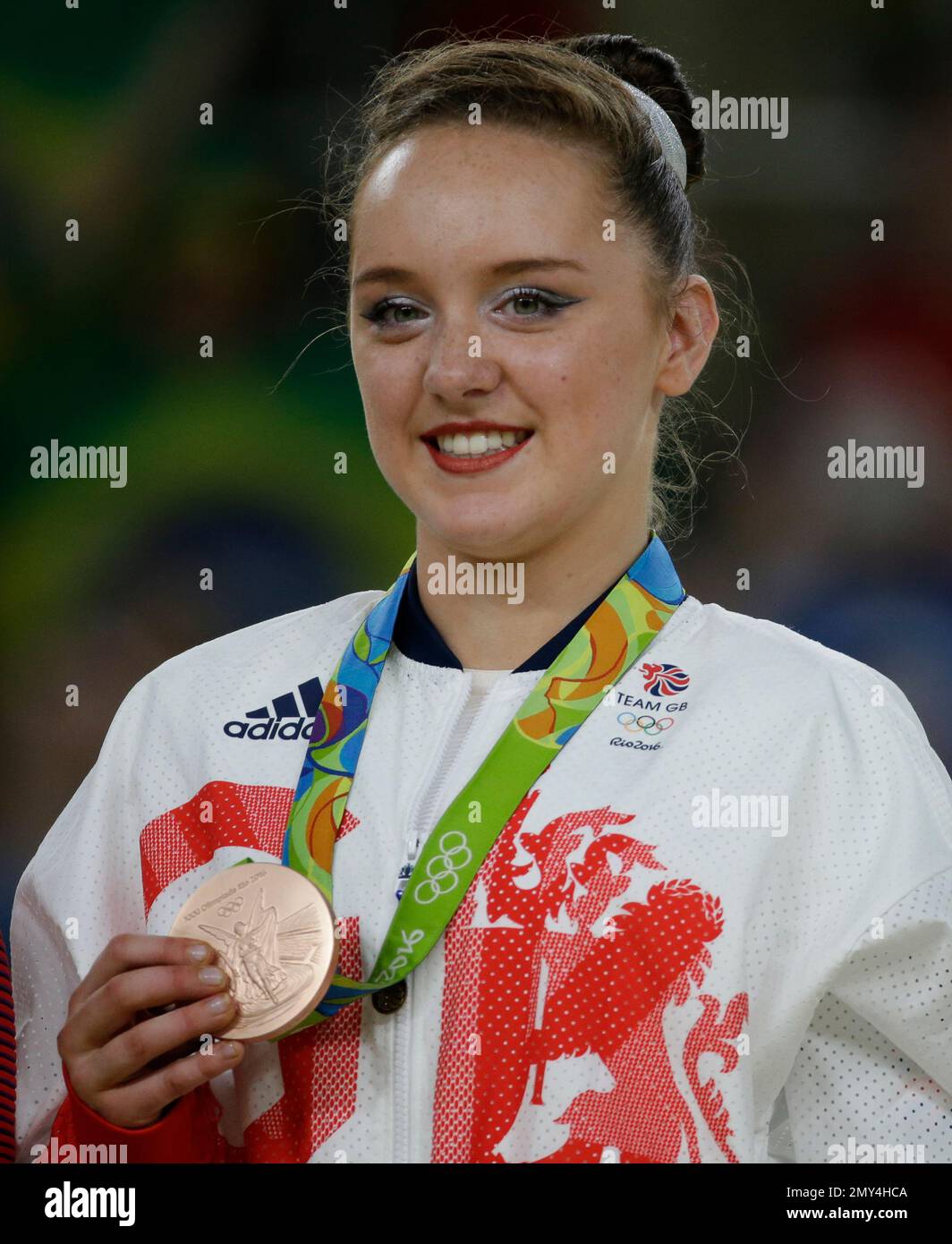 Britains Amy Tinkler Displays Her Bronze For Floor During The Artistic Gymnastics Womens