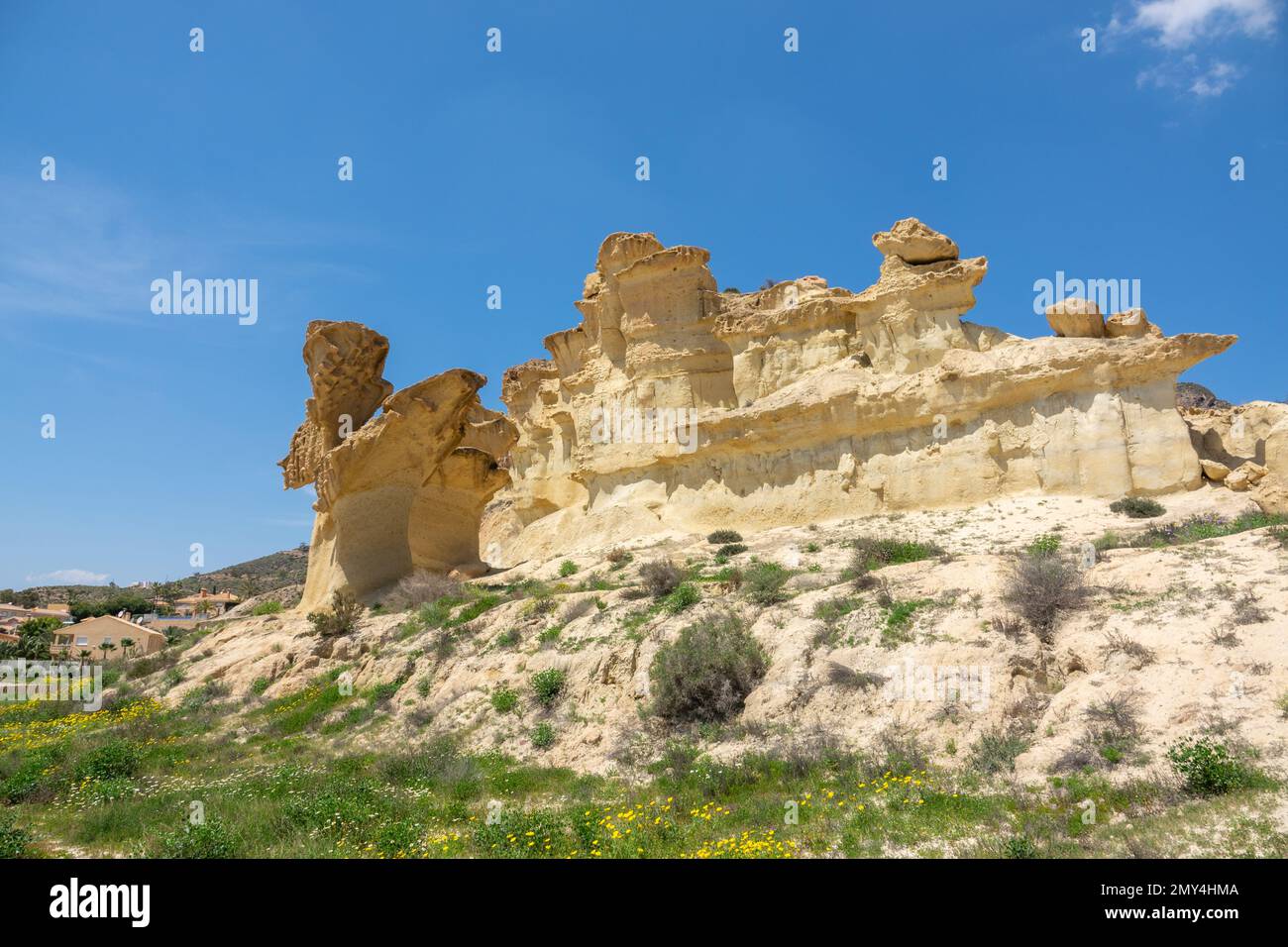 Sandstone shapes, erosions or Gredas of Bolnuevo in Mazarron, Murcia ...