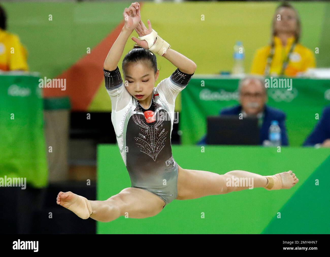 China's Wang Yan performs on the floor during the artistic gymnastics ...