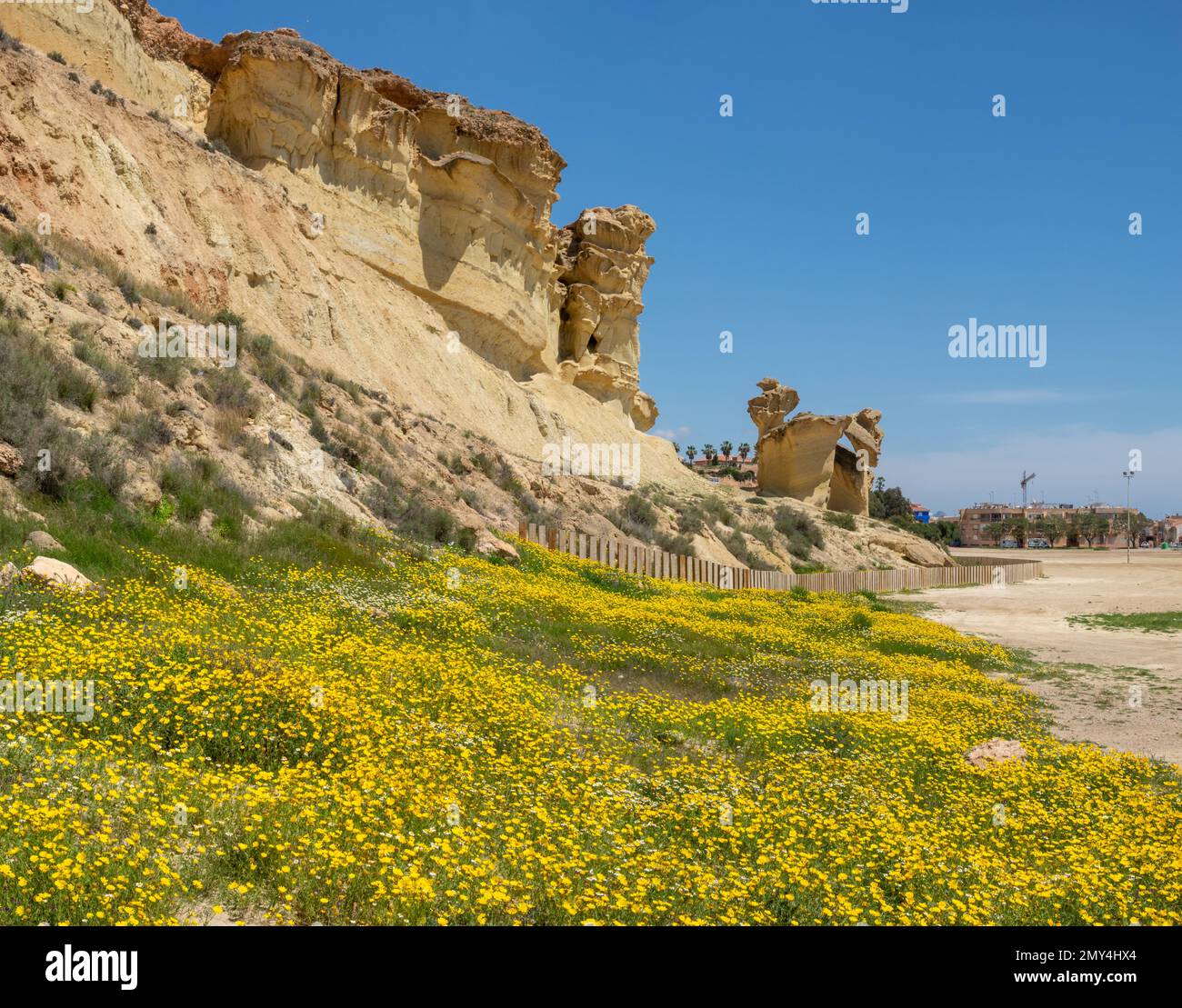 Sandstone shapes, erosions or Gredas of Bolnuevo in Mazarron, Murcia ...