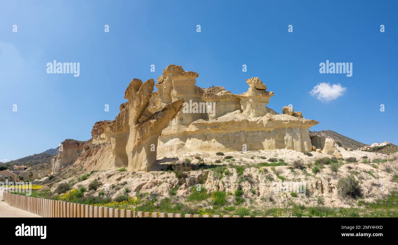 Sandstone shapes, erosions or Gredas of Bolnuevo in Mazarron, Murcia ...