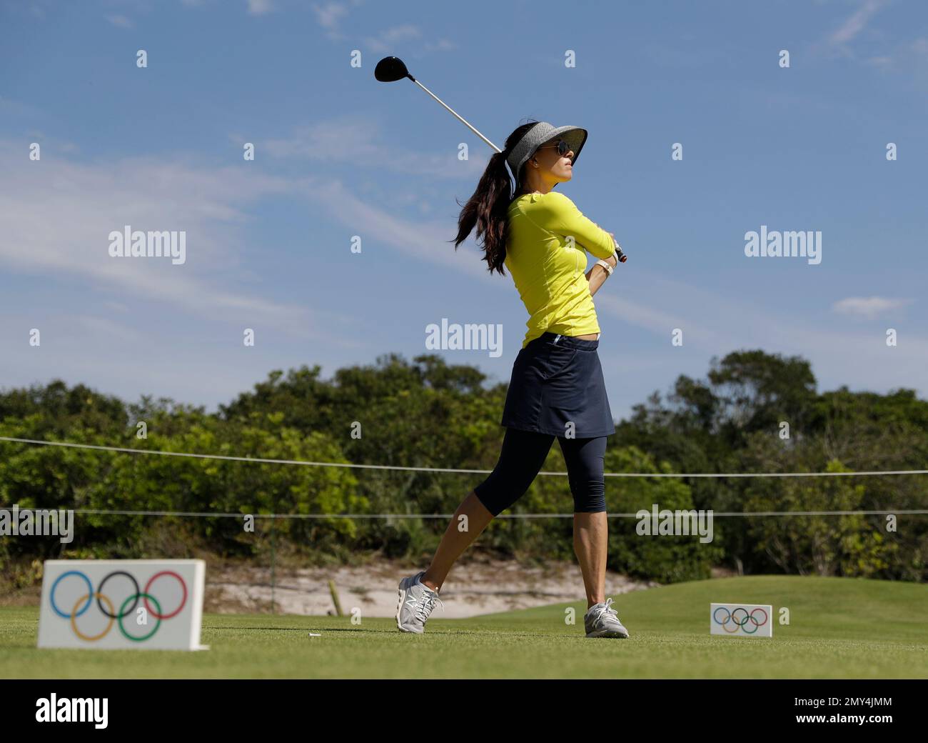 Maria Verchenova of Russia tees off on the fifth hole during a practice ...