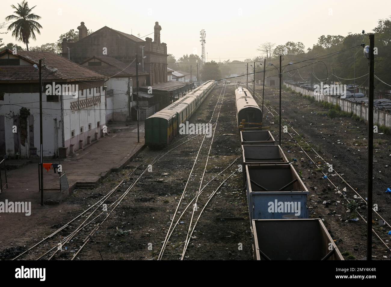 MALI, Bamako, railway station, colonial building from french colonial ...