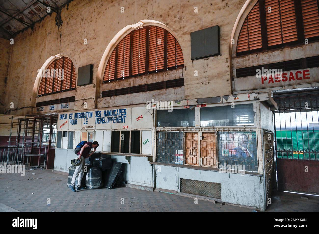 MALI, Bamako, railway station, colonial building from french colonial ...