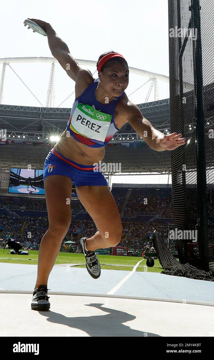 Australia's Dani Samuels makes an attempt in the women's discus throw ...
