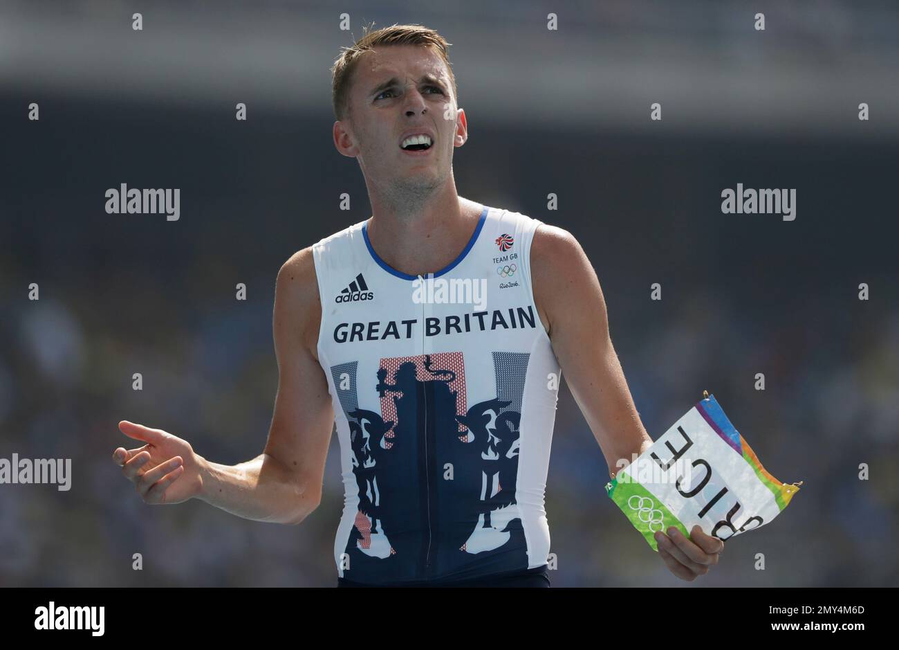 Britain's Charlie Grice after competing in a men's 1500-meter heat ...