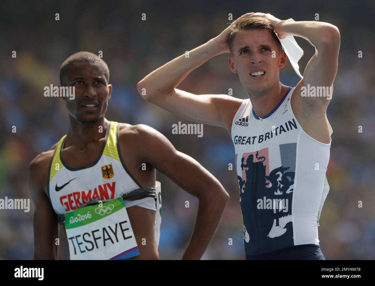 Britain's Charlie Grice after competing in a men's 1500-meter heat ...