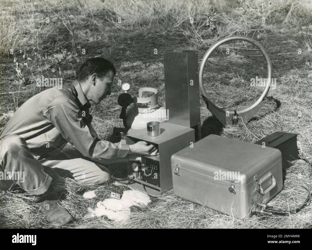 Automatic portable self-powered seismograph, USA 1950s Stock Photo - Alamy