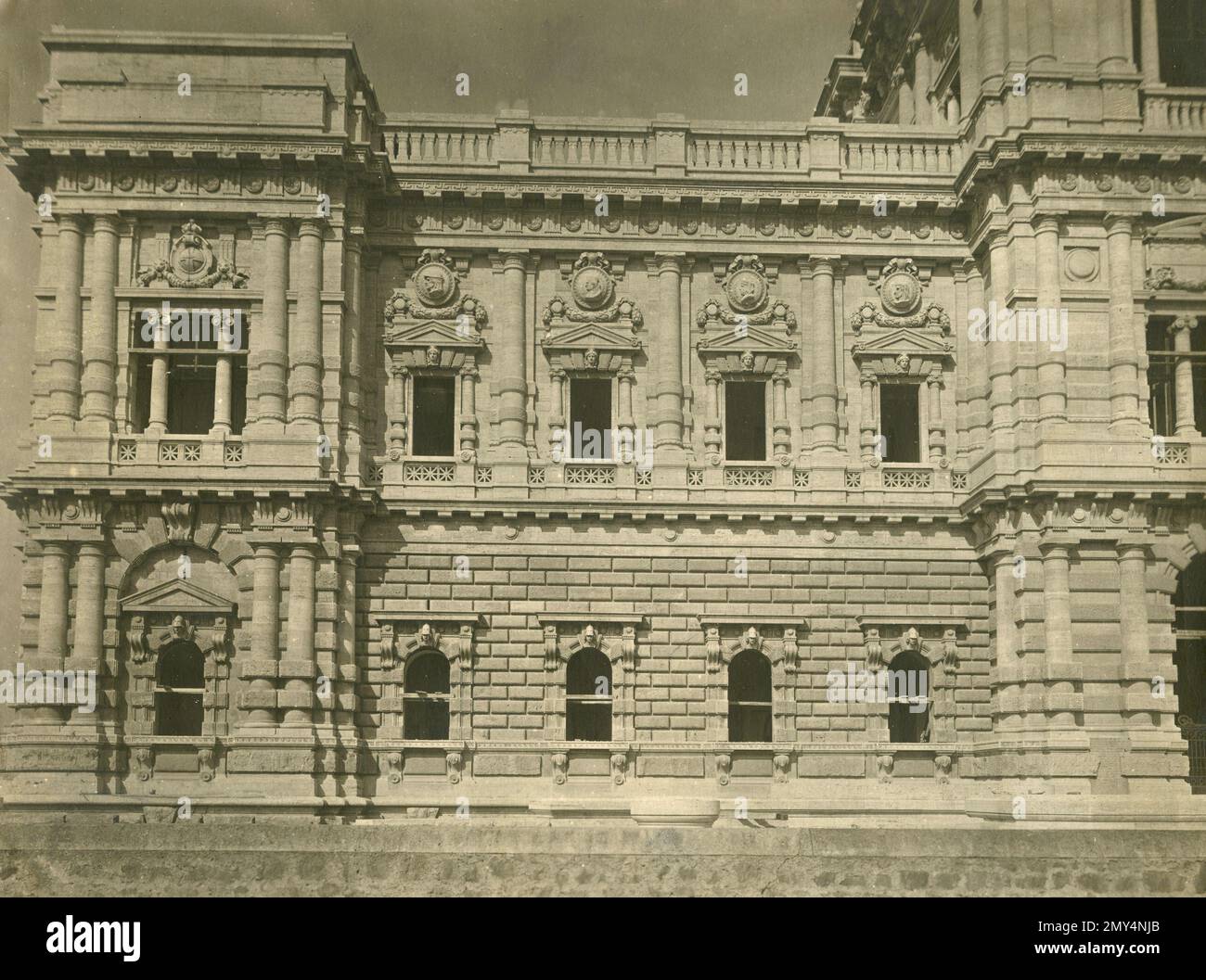 Detail of Palazzo di Giustizia in Piazza Cavour, Rome, Italy 1930s ...