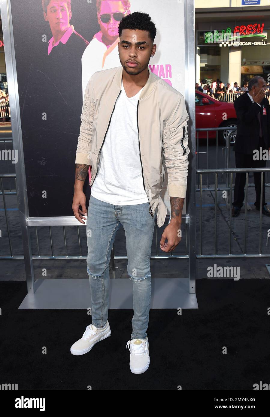 NBA player D'Angelo Russell, of the Los Angeles Lakers, arrives at the ...