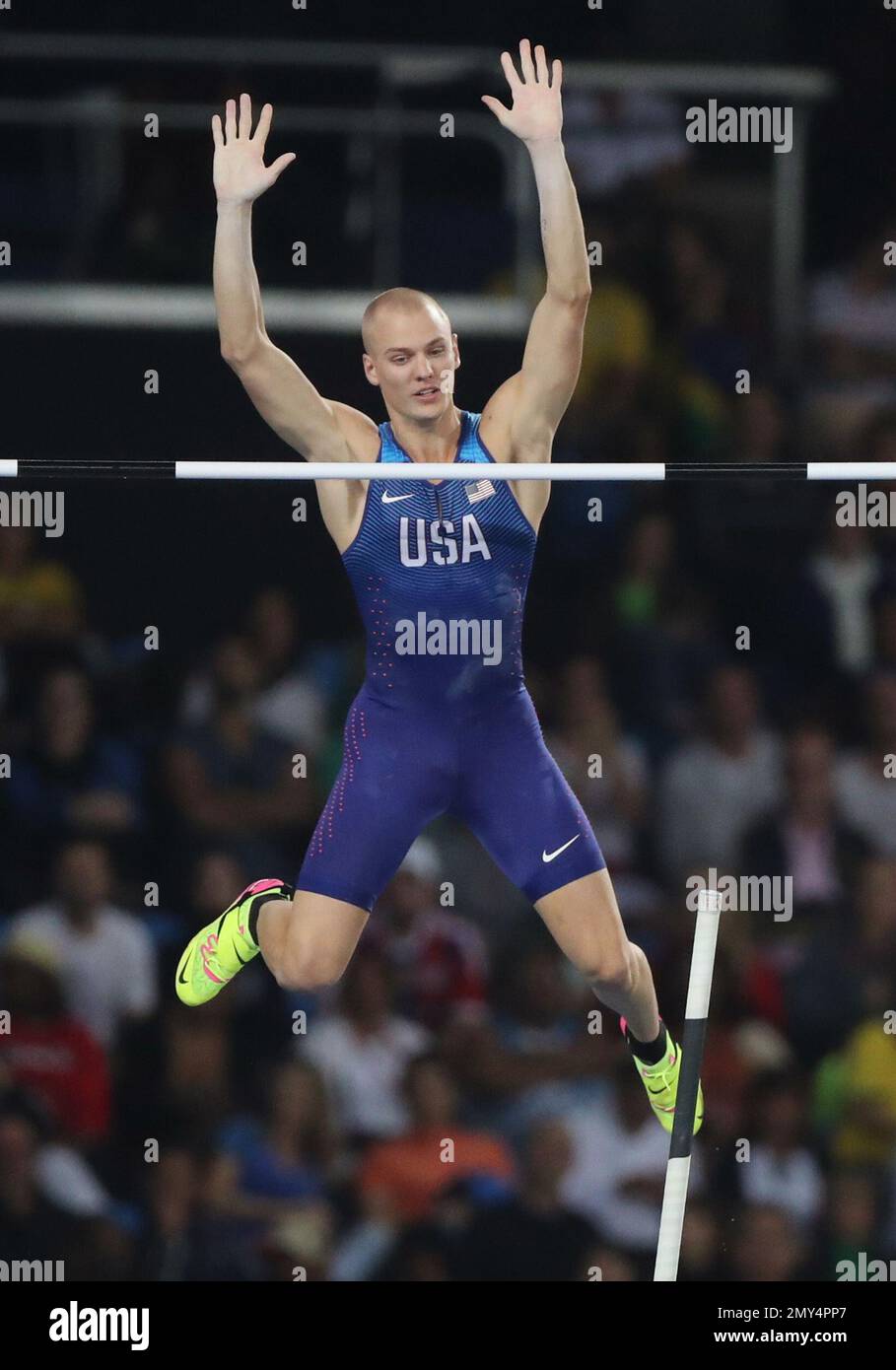 United States' Sam Kendricks competes in the final of the men's pole ...
