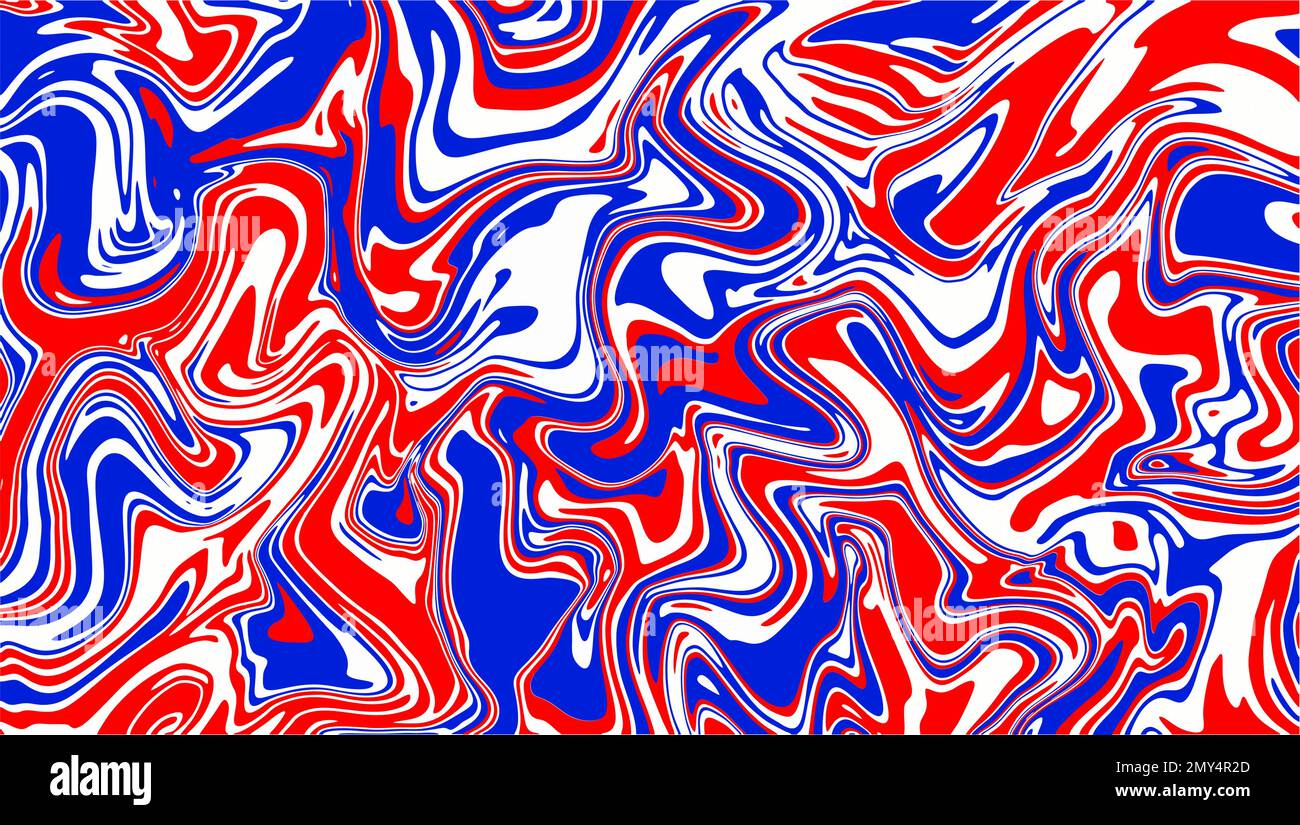 Abstract marble background in blue and red color. Ink oil design ...