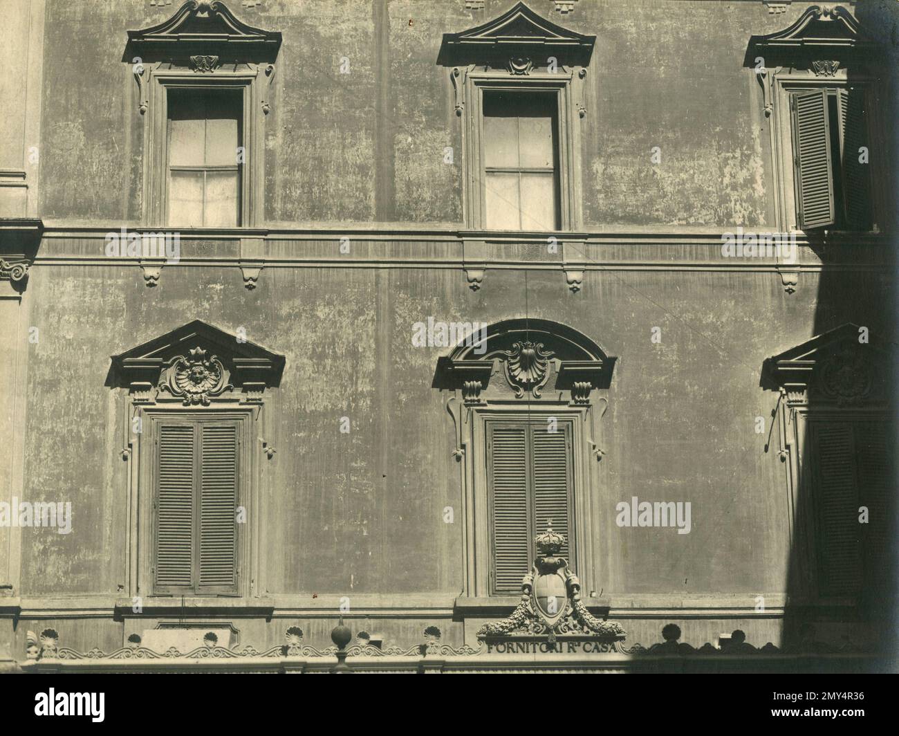 Windows of the Palazzo of Prince of Sarsina, Rome, Italy 1920s Stock ...