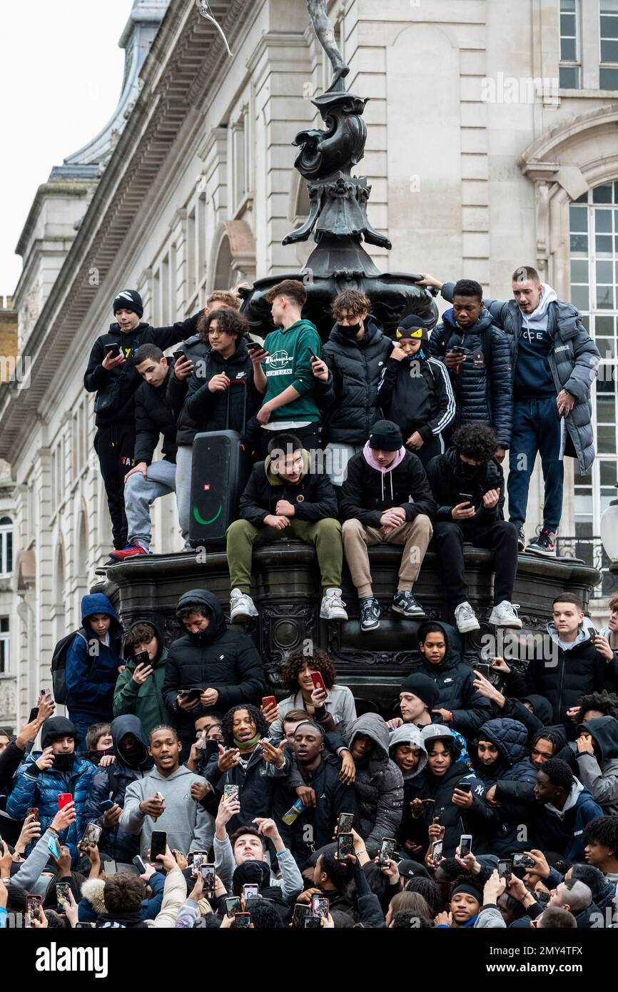 London, UK. 4 February 2023. Digga D, a drill rapper, makes a stealth ...