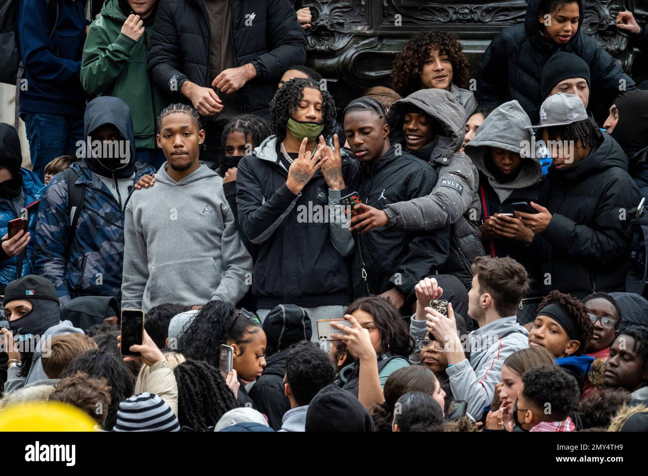 London, UK. 4 February 2023. Digga D, a drill rapper, makes a stealth ...